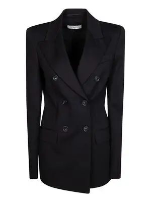 Sportmax Tailored Double-breasted Scuba Jacket - Nero