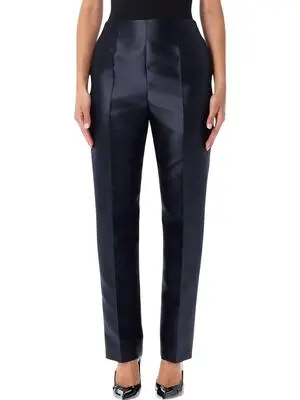 ALBERTA FERRETTI ALBERTA FERRETTI Triple-Layer Silk Light Knit High-Rise Straight-Leg Tailored Trousers