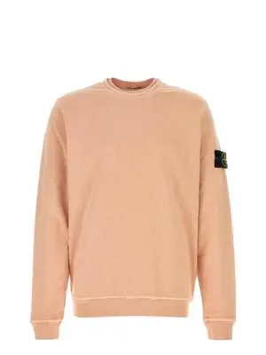 Stone Island Crewneck Sweatshirt With Badge Detail - Rosa