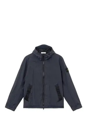 Stone Island Compass Motif Hooded Jacket - Navyblue