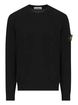 Stone Island Stone Island Wool Sweater With Ribbed Details Nero