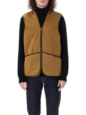 Barbour Acrylic Zip-up Vest - Marrone