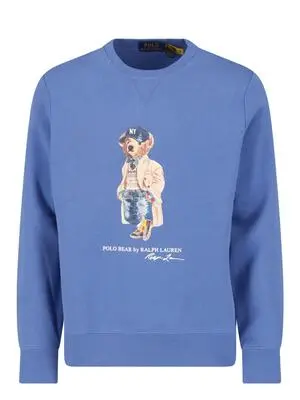 Polo Ralph Lauren Cotton Blend Knit Sweater With Graphic Print - Blue