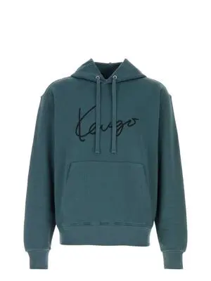 Kenzo Logo Embroidered Hoodie - Anthracite