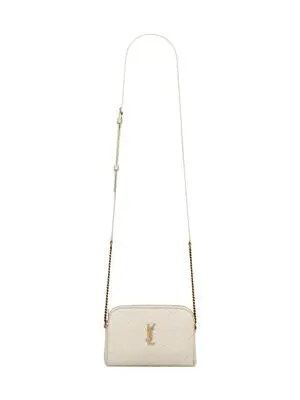 Saint Laurent Quilted Leather Mini Camera Bag With Adjustable Strap - Bianco