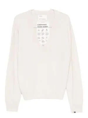 Extreme Cashmere Fine Knit V-neck Sweater - White