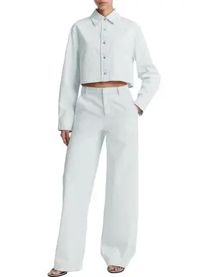 Vince Washed Cotton Wide-leg Trousers - Celestine