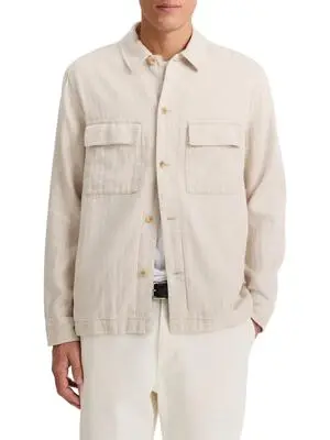 Vince Herringbone Linen-cotton Shirt Jacket - Natural