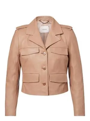 Dorothee Schumacher Cropped Leather Jacket - Brown