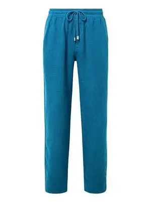Vilebrequin Linen Wide-leg Trousers - Blue