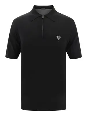 Prada Virgin Wool Polo Shirt - Black