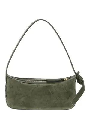 Bottega Veneta Nodo Shoulder Bag In Suede And Nappa Leather - Green