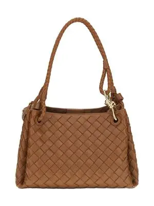 Bottega Veneta Intrecciato Shoulder Bag - Brown
