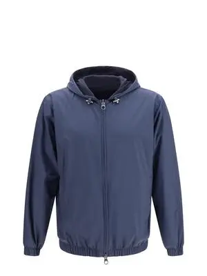 Loro Piana Windmate Hooded Bomber Jacket - Blue