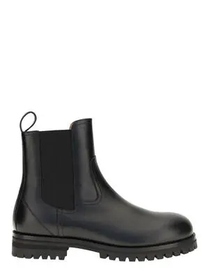 Loro Piana Kent Leather Ankle Boots - Black