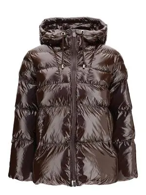 Pinko Eleodoro Hooded Down Jacket - Brown