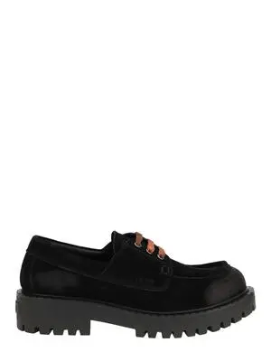 Prada PRADA Suede Lace-Up Loafers Black
