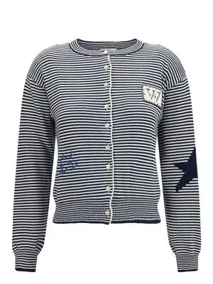 Max Mara Cotton Knit Cardigan With Intarsia - Multicolour