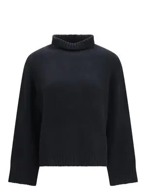ALLUDE Cashmere Turtleneck Sweater - Black