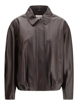 ARMA Melis Leather Bomber Jacket - Brown