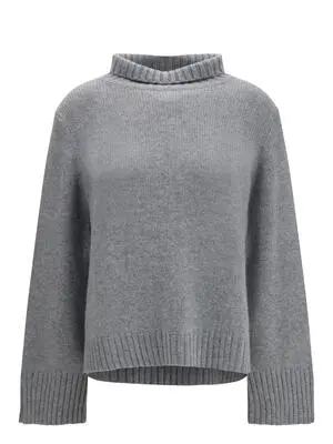 ALLUDE Cashmere Turtleneck Sweater - Grey