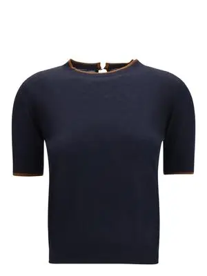 Max Mara Silk And Wool T-shirt - Blue