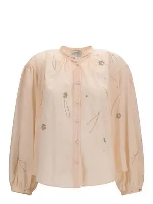 FORTE_FORTE Embroidered Voile Bohemian Shirt - Pink