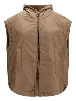 Max Mara Padded Vest With Hood - Brown