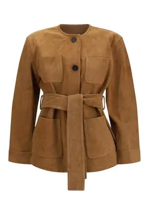 Max Mara Suede Belted Jacket - Brown