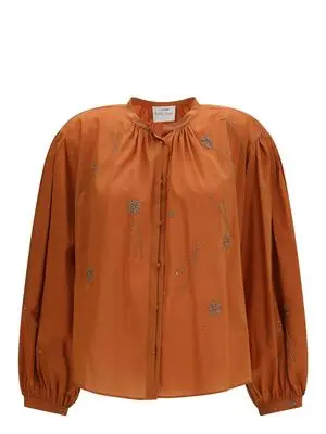 FORTE_FORTE Forte Forte Embroidered Voile Shirt Orange