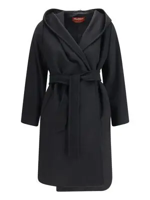 Max Mara Wool Drap Newmang Coat - Black