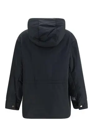 Max Mara Reversible Padded Parka In Radzmir And Water Repellent Canvas - Black