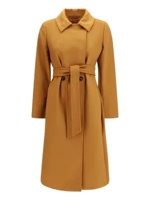 Max Mara Double Breasted Wool Coat - Beige