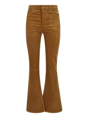 FRAME Corduroy Flared Leg Trousers - Brown
