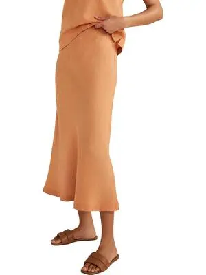 HAVEN WELL WITHIN Linen Midi Skirt - Sienna