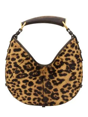 Saint Laurent Mombasa Leopard Print Handbag - Brown