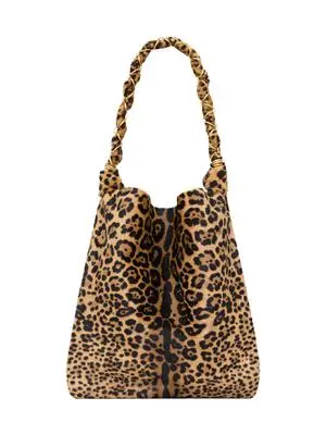 Saint Laurent Amalia Medium Leopard Print Pony Hair Bag - Naturel