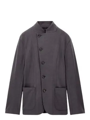 Emporio Armani Long-sleeve Jacket With Stand Collar - Black