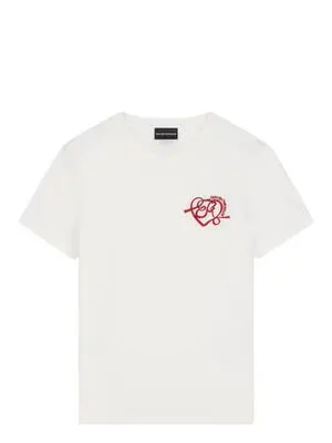 Emporio Armani Embroidered Logo T-shirt - White