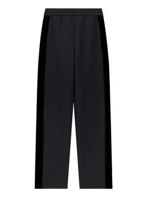 Emporio Armani Straight-leg Sweatpants With Flocked Eagle Logo - Black