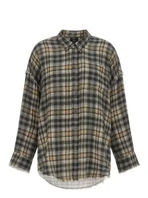 R13 Plaid Long Sleeve Shirt - Grey