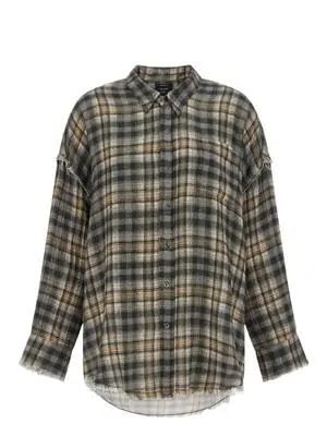 R13 Plaid Long Sleeve Shirt - Grey
