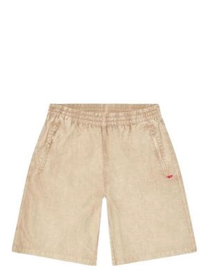 DIESEL® Logo Embroidered Shorts - Beige