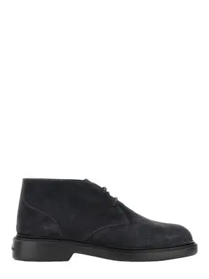 Hogan H704 Suede Lace-up Boots - Blue