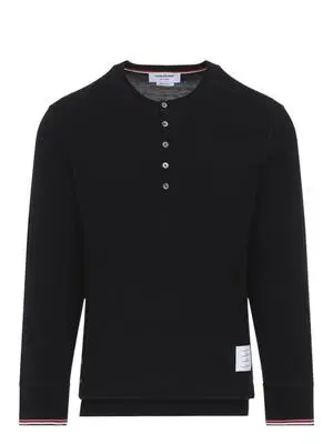 Thom Browne Rwb Striped Knitted Top - Black