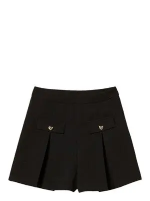TWINSET Pleated Detail Shorts - Black
