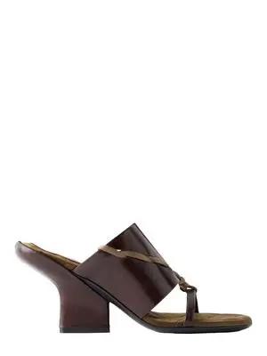 Dries Van Noten Leather Mules With Satin Trims - No