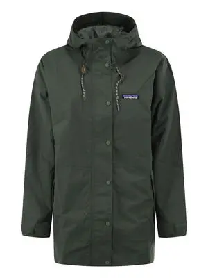 Patagonia Logo Patch Hooded Parka - Black