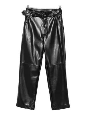 TWINSET Belted Faux-leather Trousers - Black