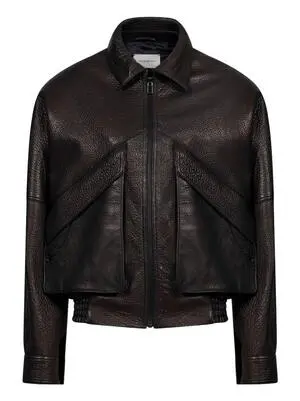 Magda Butrym Classic Collar Textured Leather Jacket - No